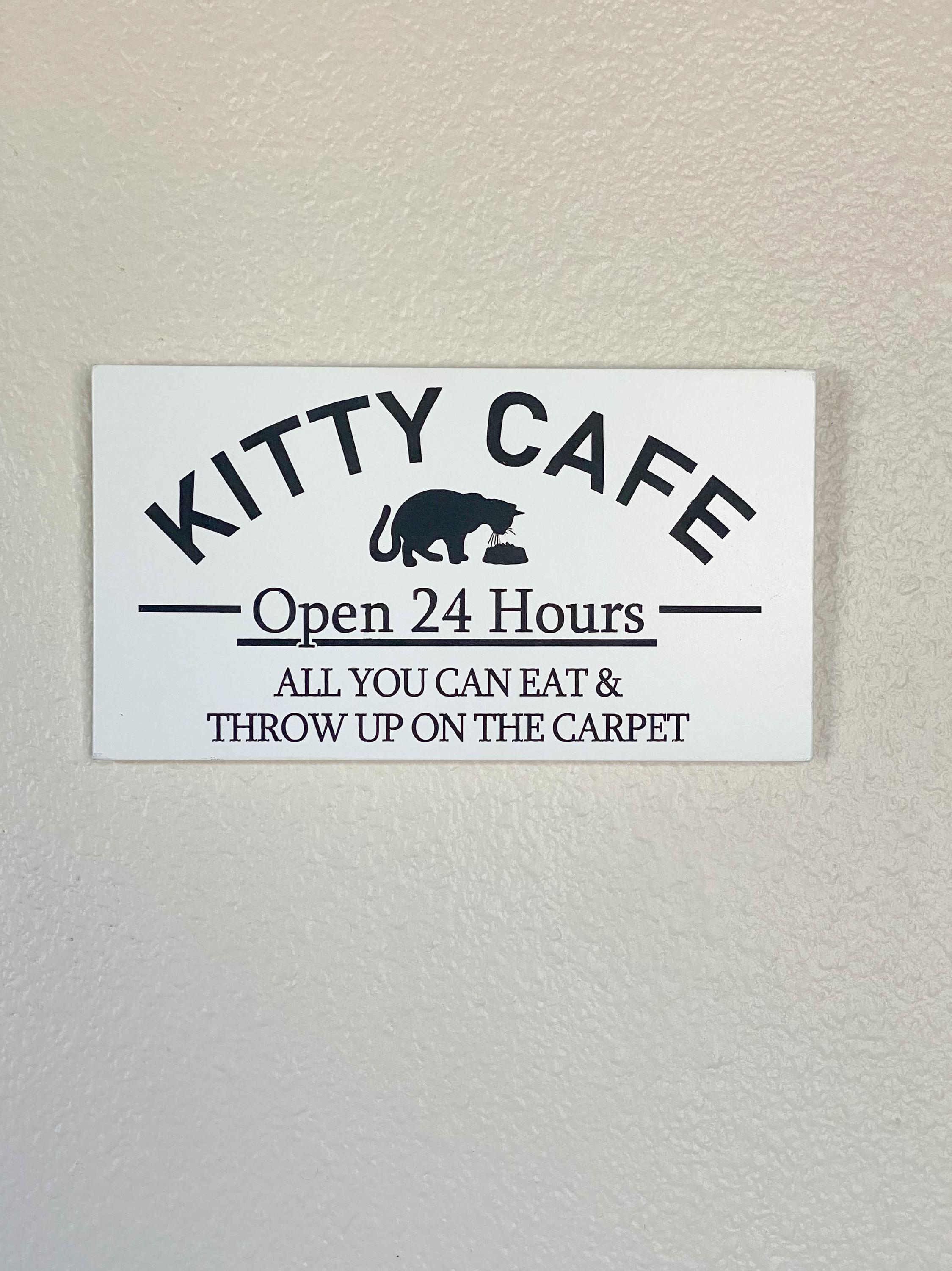 Kitty Cafe Sign, Wood Sign, Laser Engraved, Pet Parent Gift, Mud Room ...