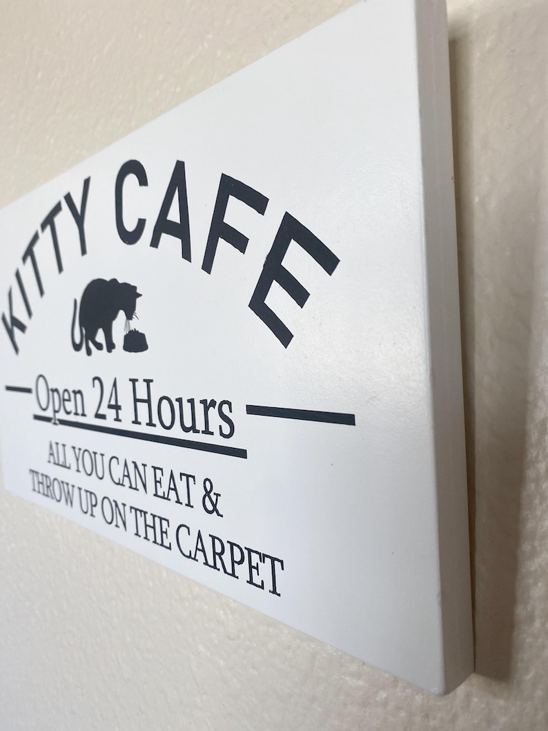 Kitty Cafe Sign, Wood Sign, Laser Engraved, Pet Parent Gift, Mud Room ...
