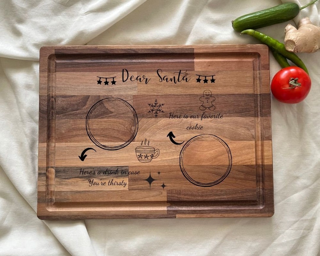 Custom Dear Santa Cutting Board, Engraved Christmas Board, Personalized ...