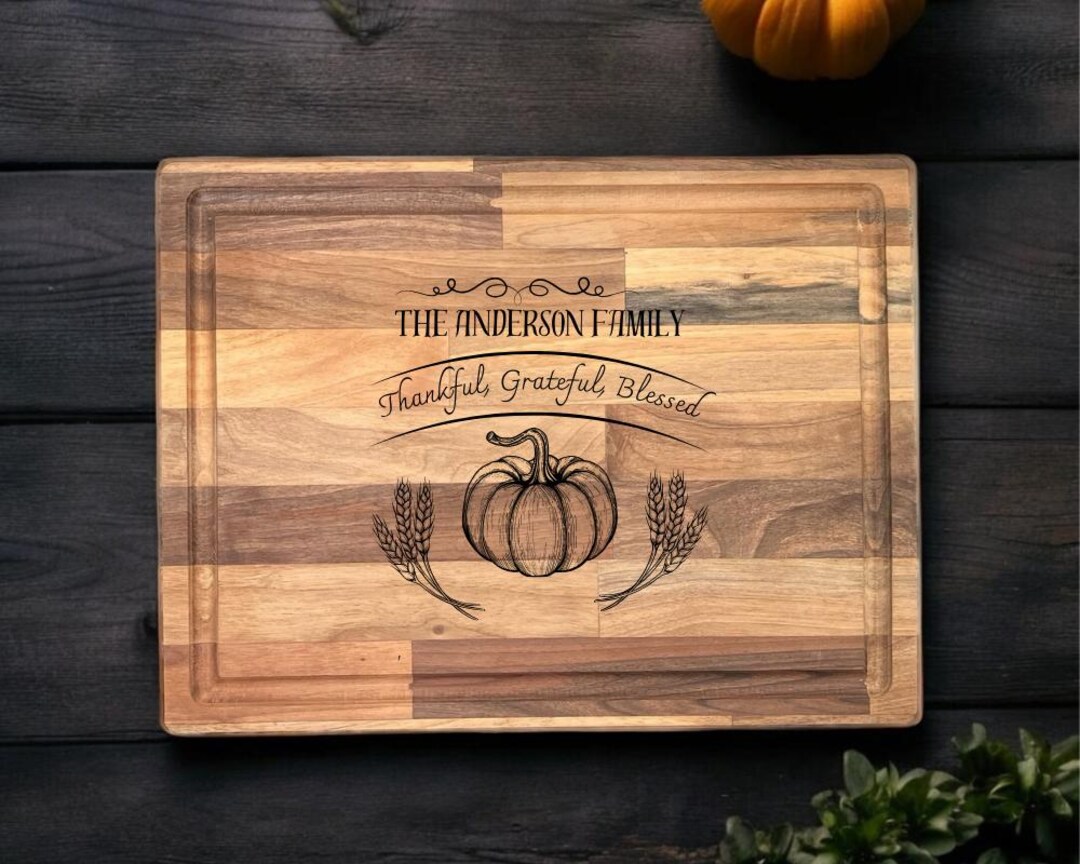 Personalized Thanksgiving Cutting Board, Custom Hostess Gift, Engraved ...