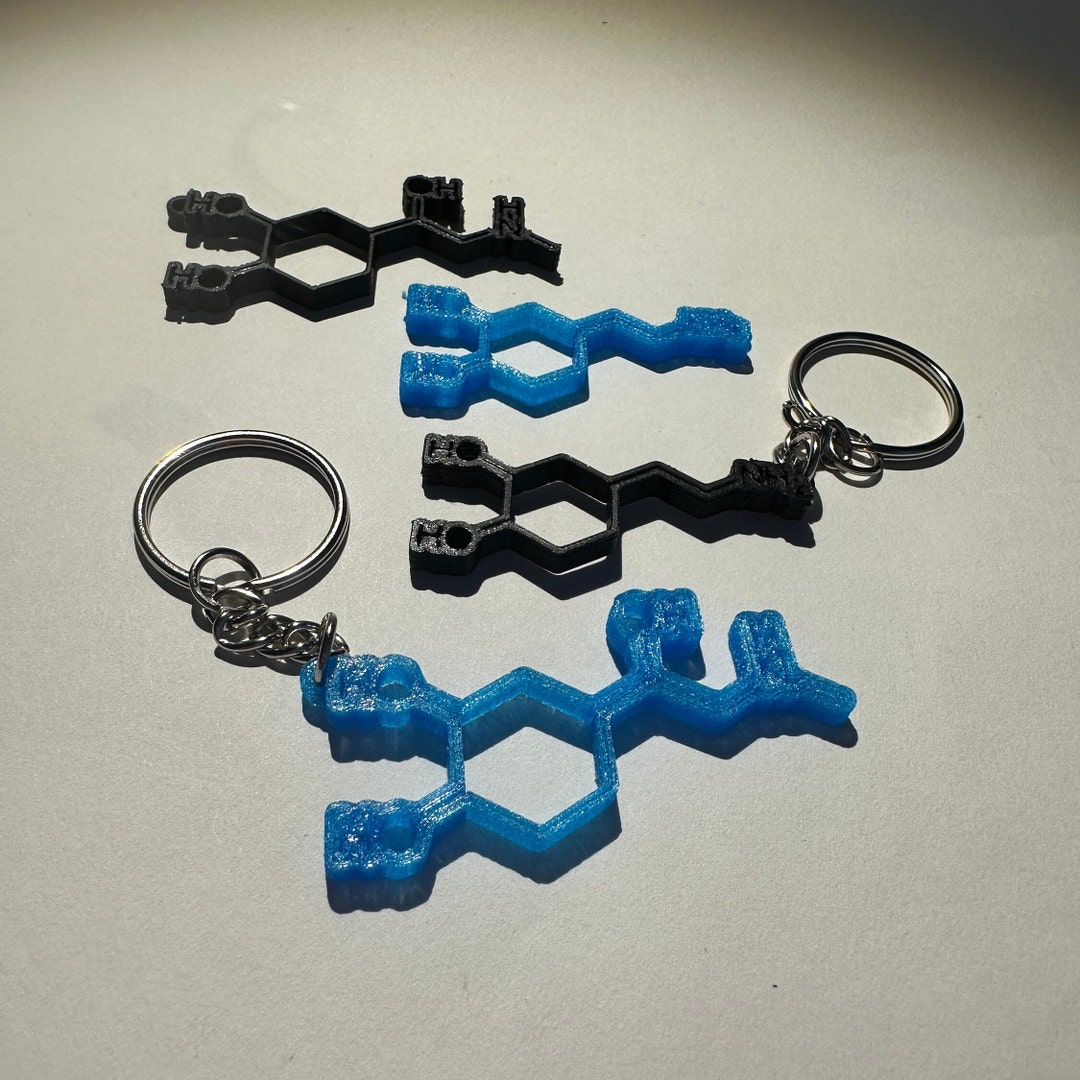 Serotonin, Adrenaline and Dopamine Molecule Keyrings | Science ...