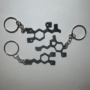 Serotonin, Adrenaline and Dopamine Molecule Keyrings | Science ...