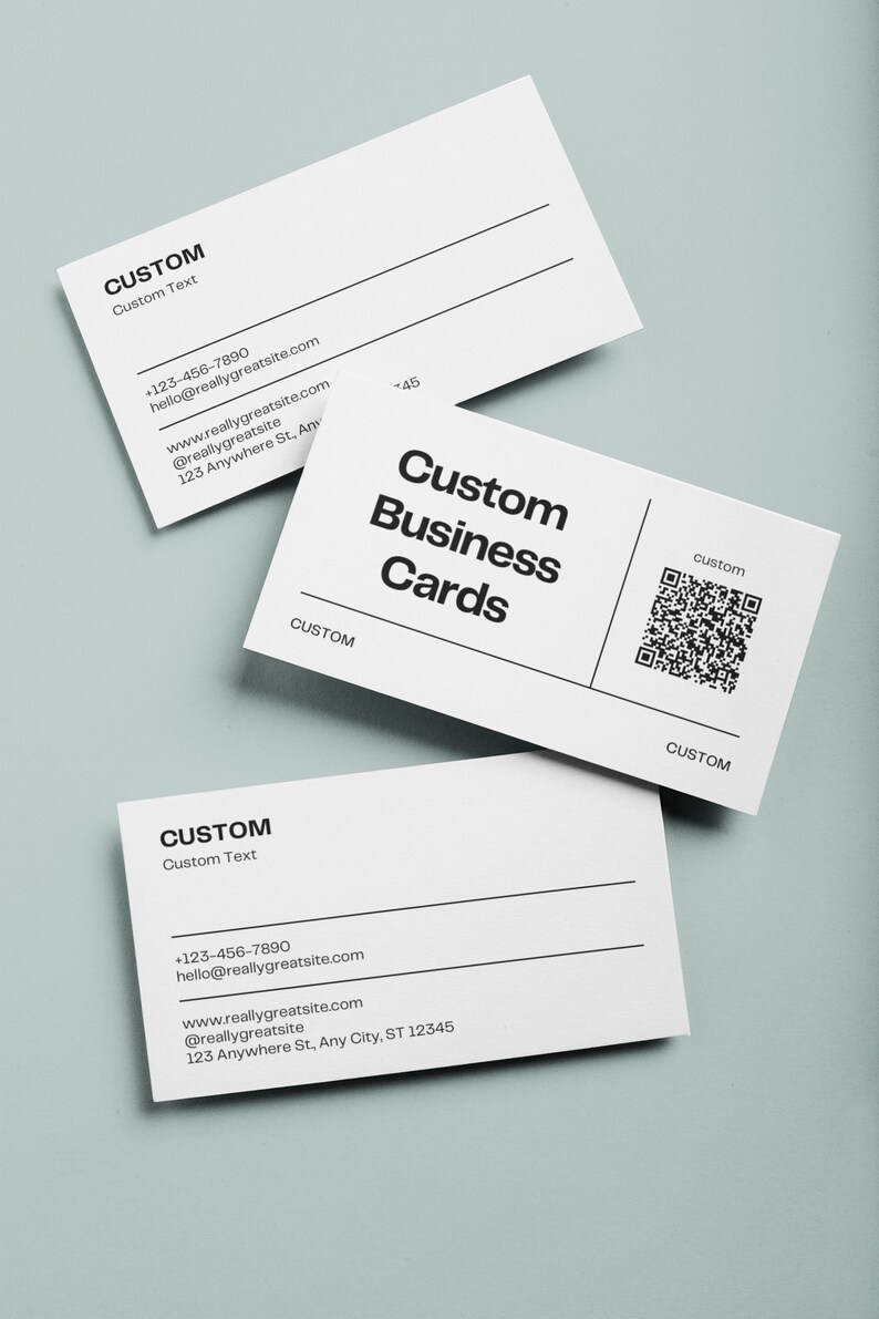 Custom QR Code Printed Business Cards Double Sided - Etsy