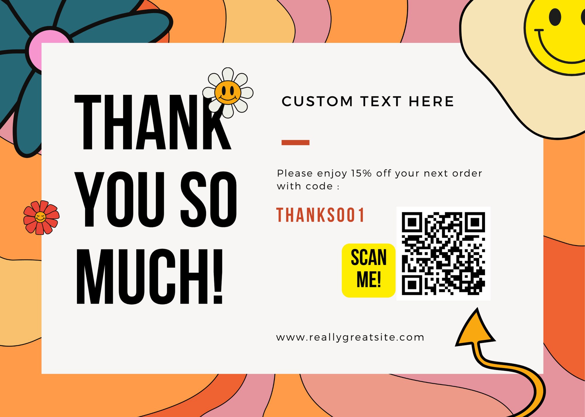 Custom QR Code Thank You Cards - Etsy