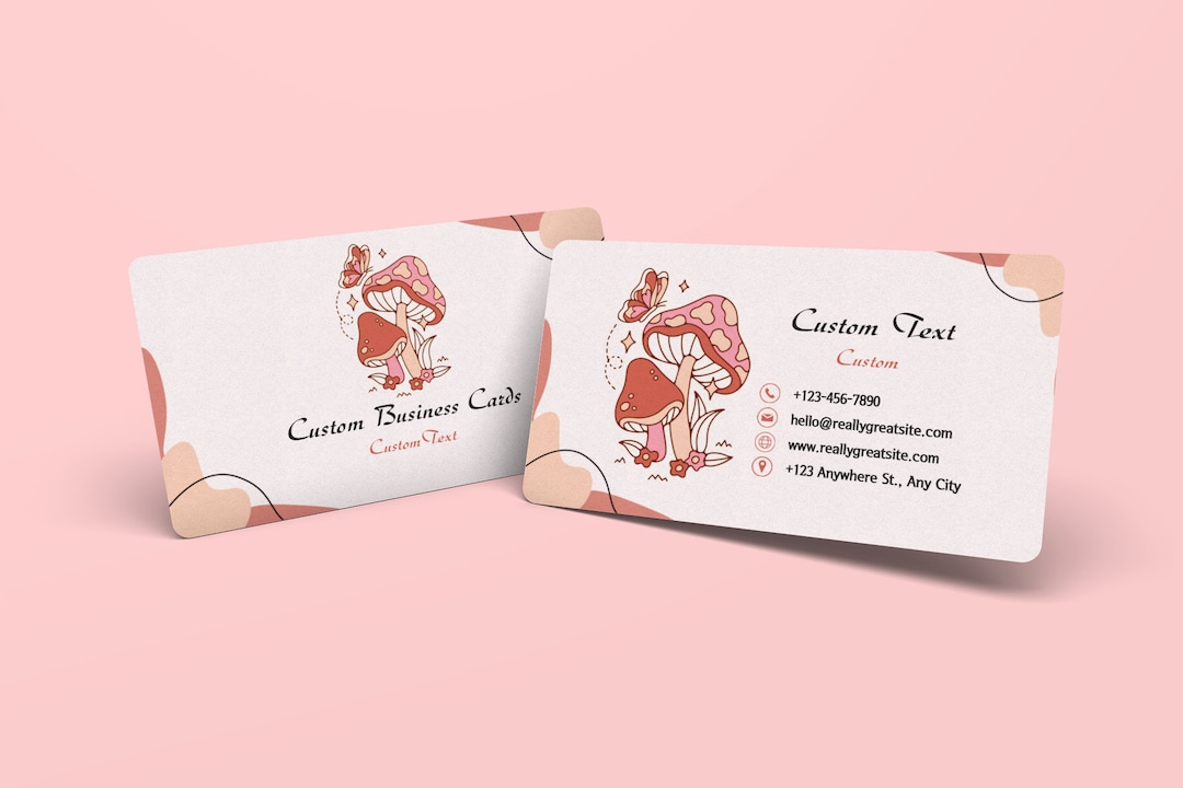 Custom Mushroom Design Business Cards - Etsy