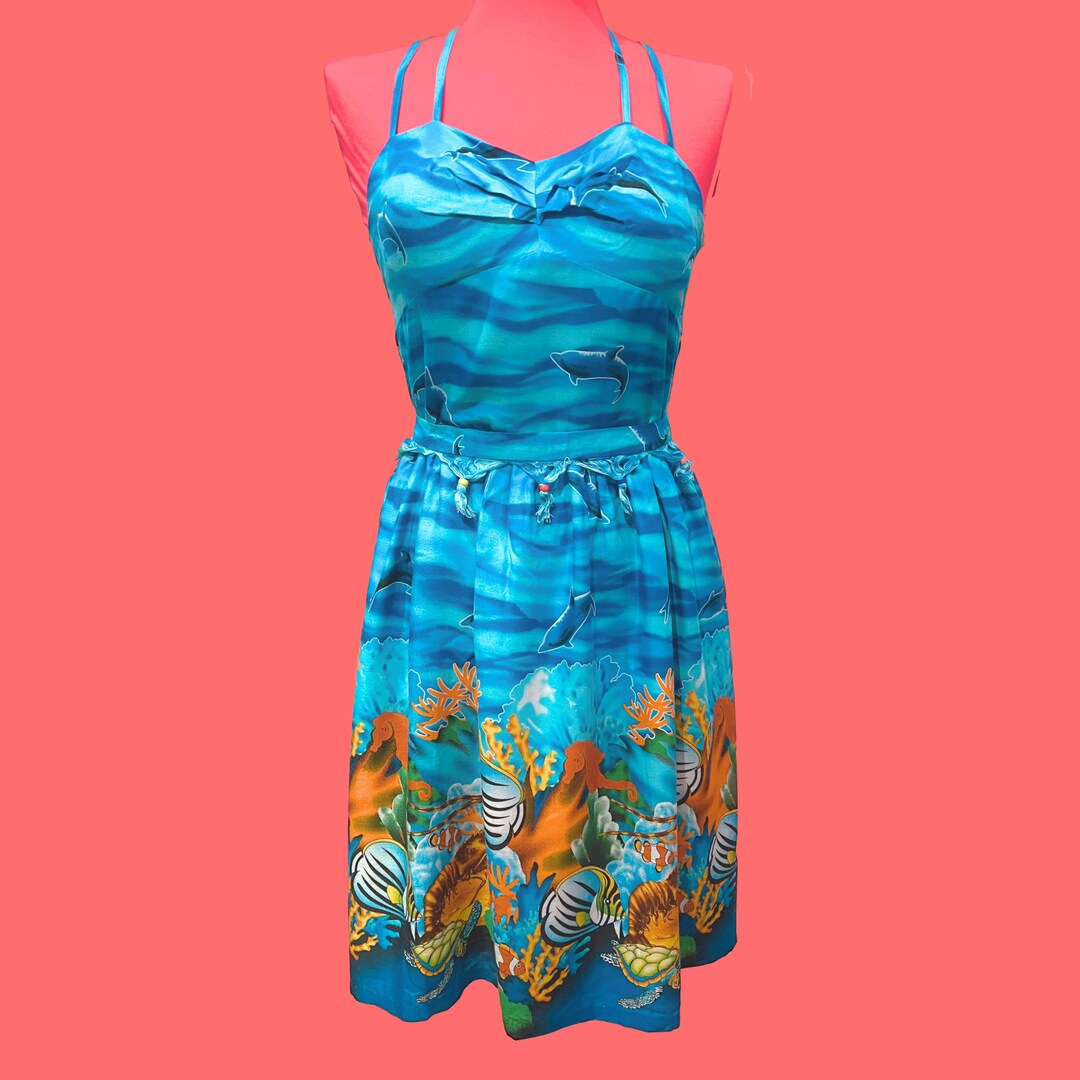 Dolphin Dress | Summer Dress | Tropical Dress | Padded Dress | Semi ...