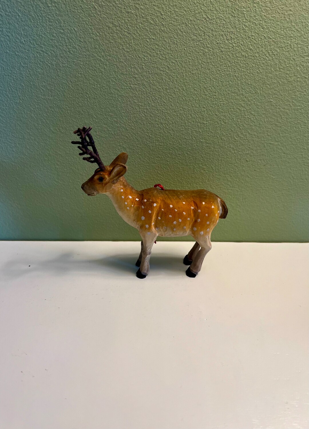 Vintage Stag Deer Buck Wooden Ornament - Etsy