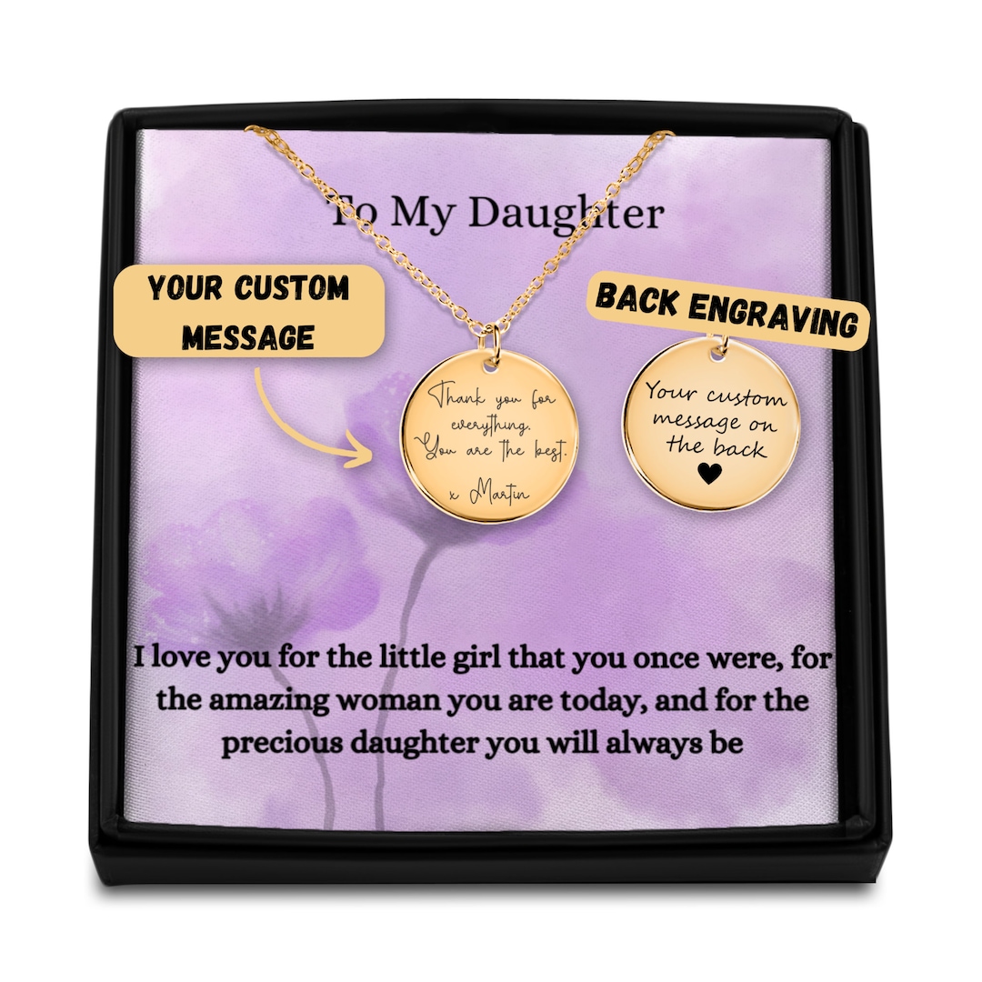 Daughter Personalized Message Necklace, Daughter Gift, Gift for My ...