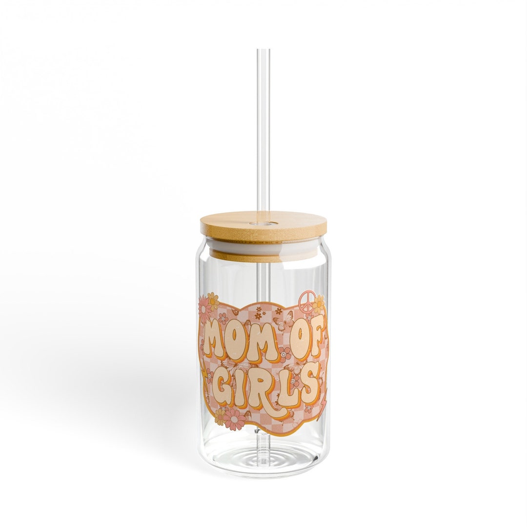Mom of Girls Sipper Glass, 16oz, Mom Gifts, Gifts for Moms, Mom ...
