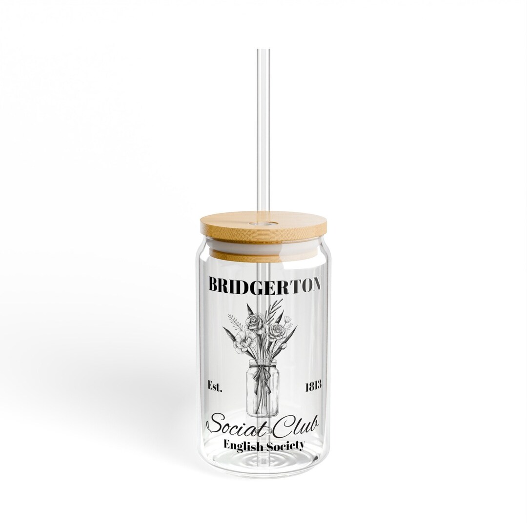 Bridgerton Sipper Glass, 16oz, Bridgerton Gift, Bridgerton Glass Can ...