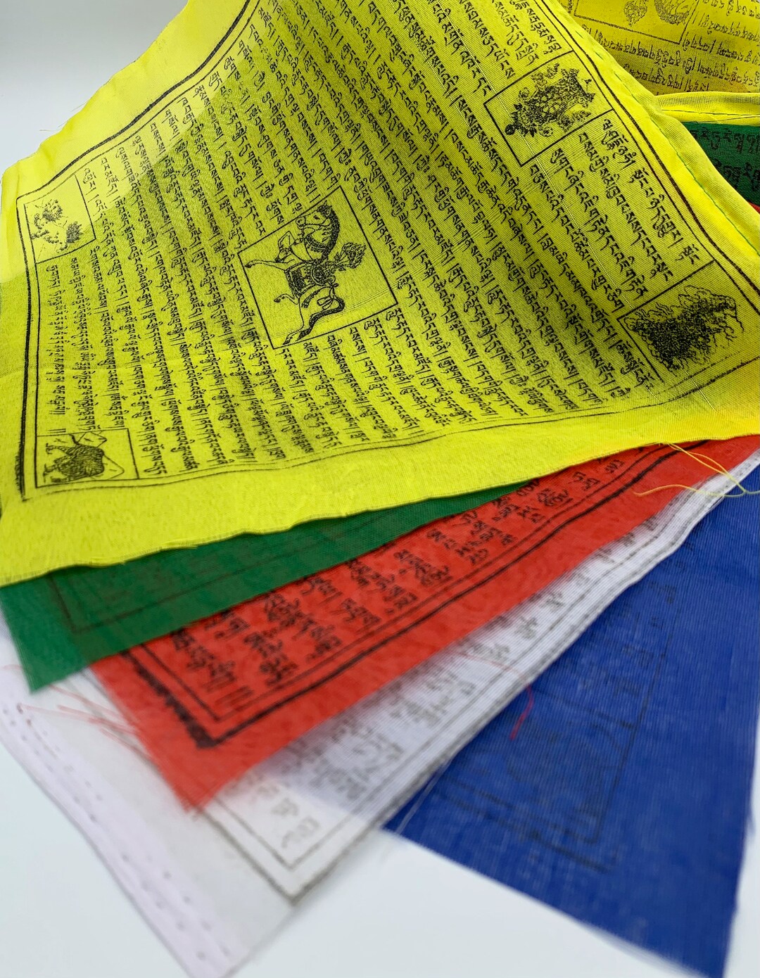 Tibetan Prayer Flags: Lung Ta Wind Horse, Five Element Colors - Etsy
