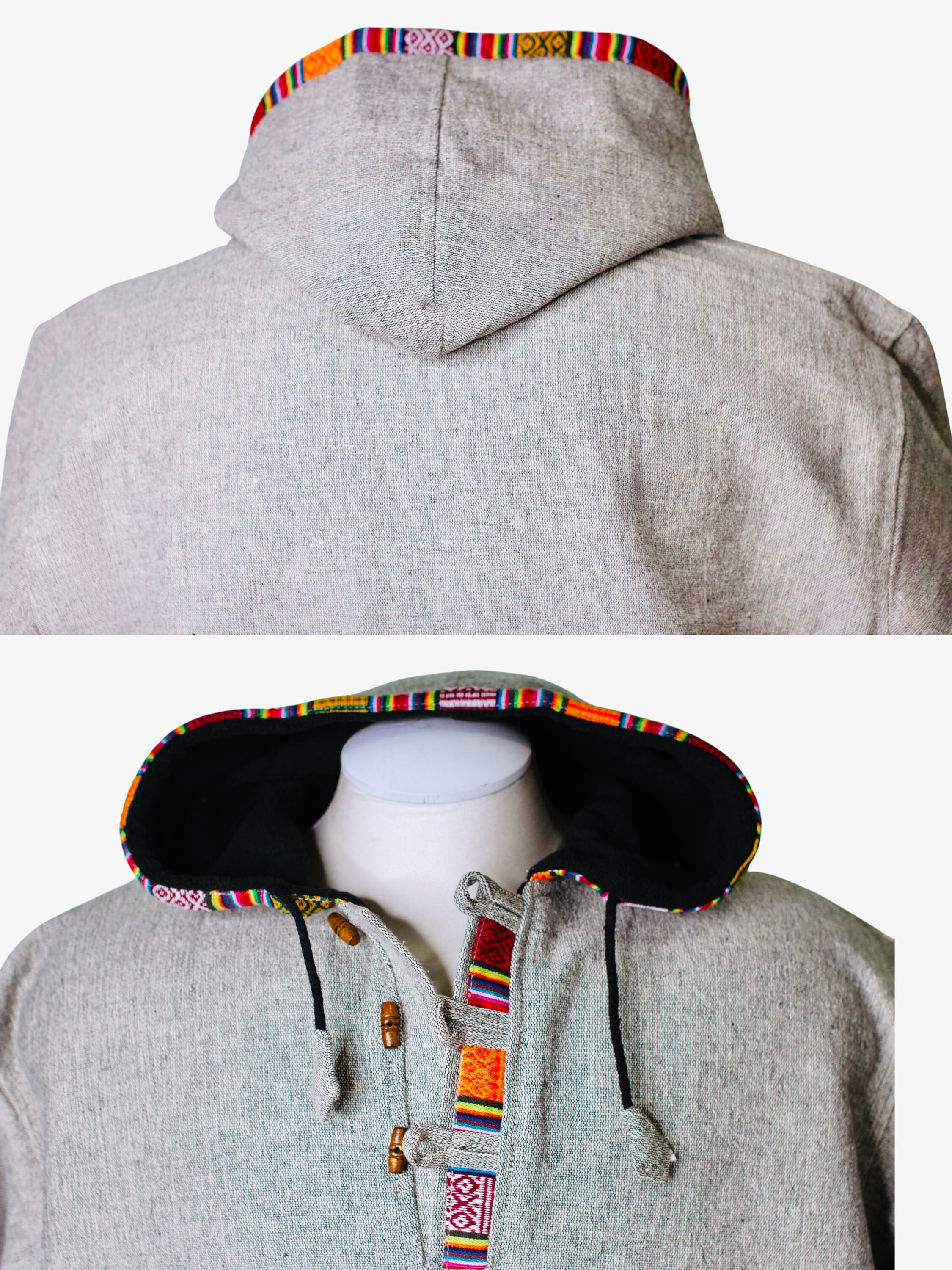 Pure Cotton Jacket, Boho Hippie Clothes, Men's Lined Jacket, Bohemian ...