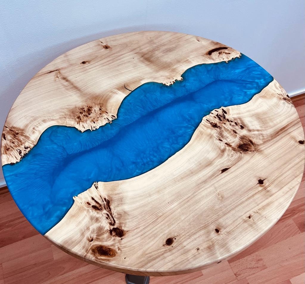 Custom Round Epoxy Wood Table Craft Table Dining Table - Etsy