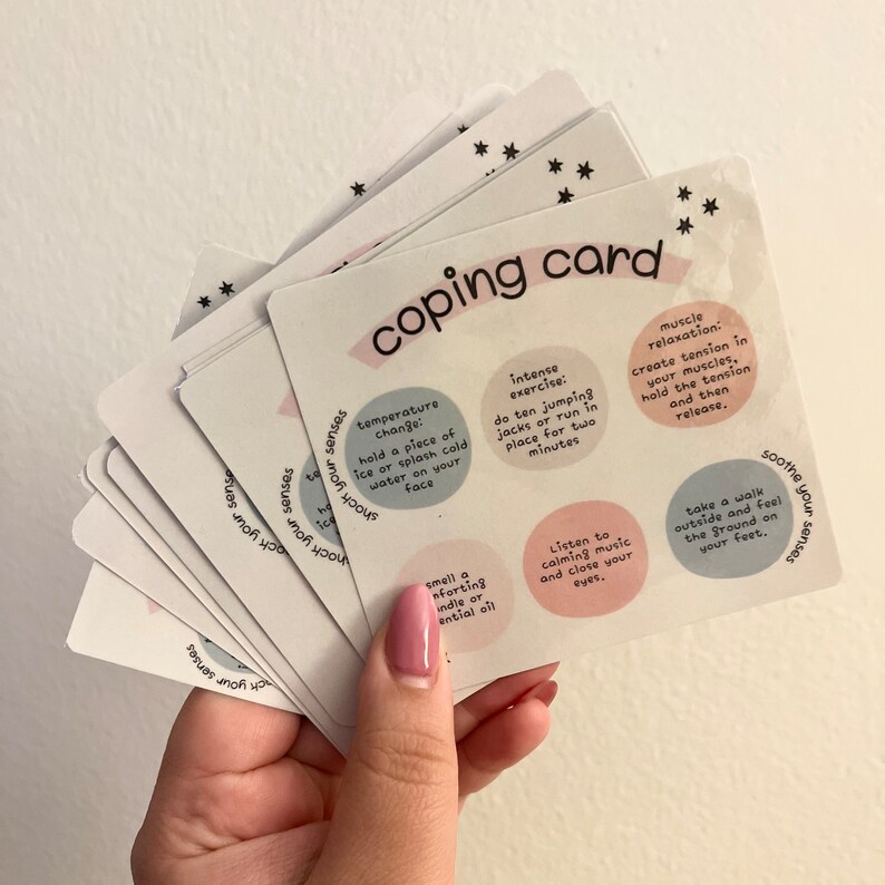 Coping Cards Anxiety Stress Panic Coping Skills Tool Card - Etsy