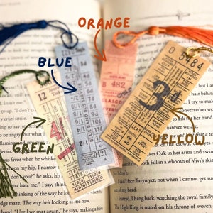 Vintage Ticket Bookmarks With Tassels | Set of Four Bookmark Set ...