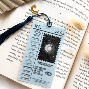 Cosmic Ticket Bookmarks With Charms Set of Three Space Bookmarks With ...