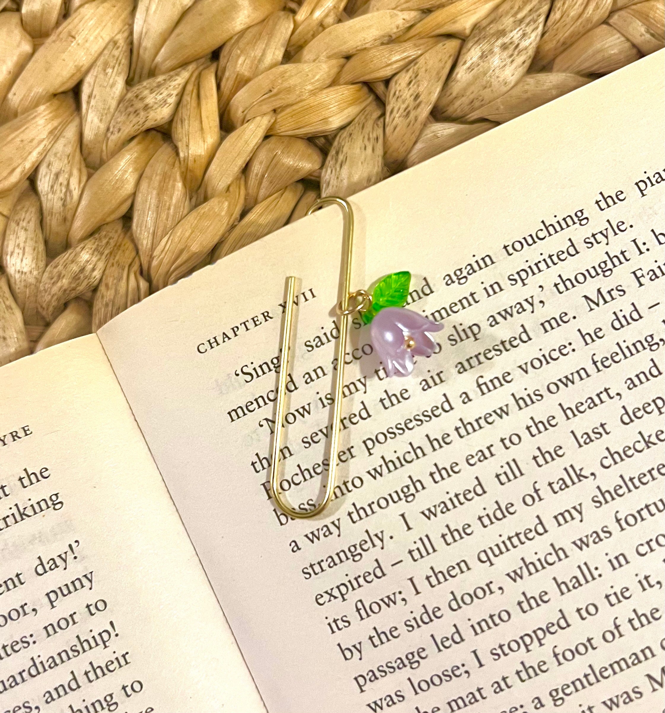 Set of Five Lilly of the Valley Paperclip Bookmarks Bookish Reader Gift ...