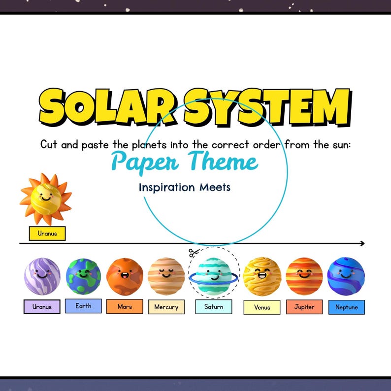 Solar System Model, DIY Kids Paper Crafts, Kids Coloring, Space STEM ...