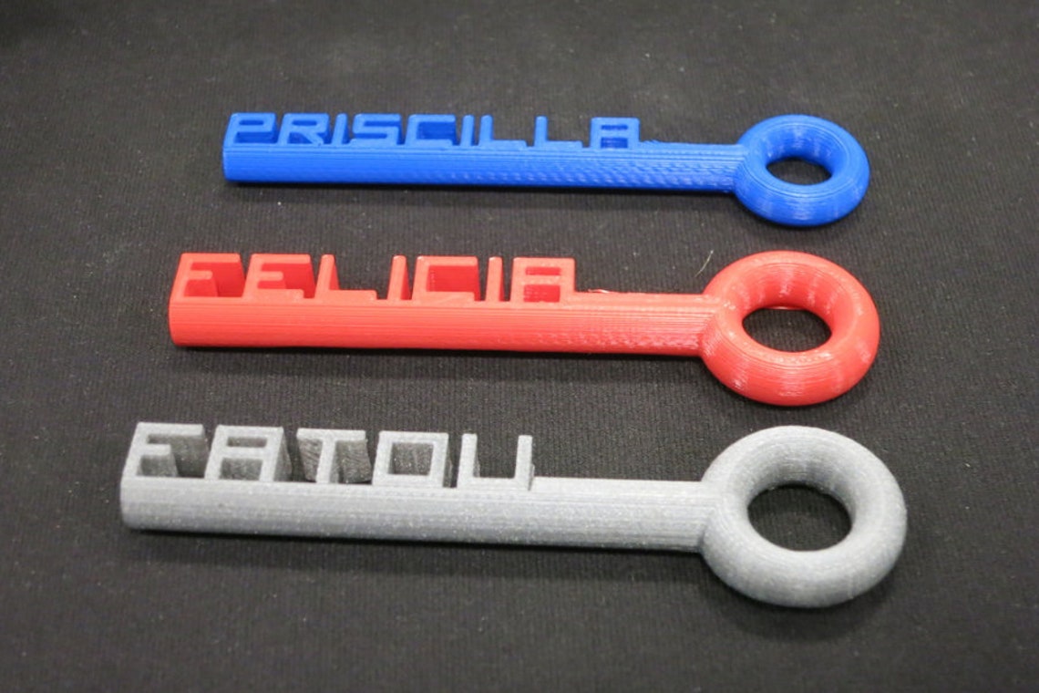 3D Printed Personalised Name on Key Keychain Keyring All - Etsy