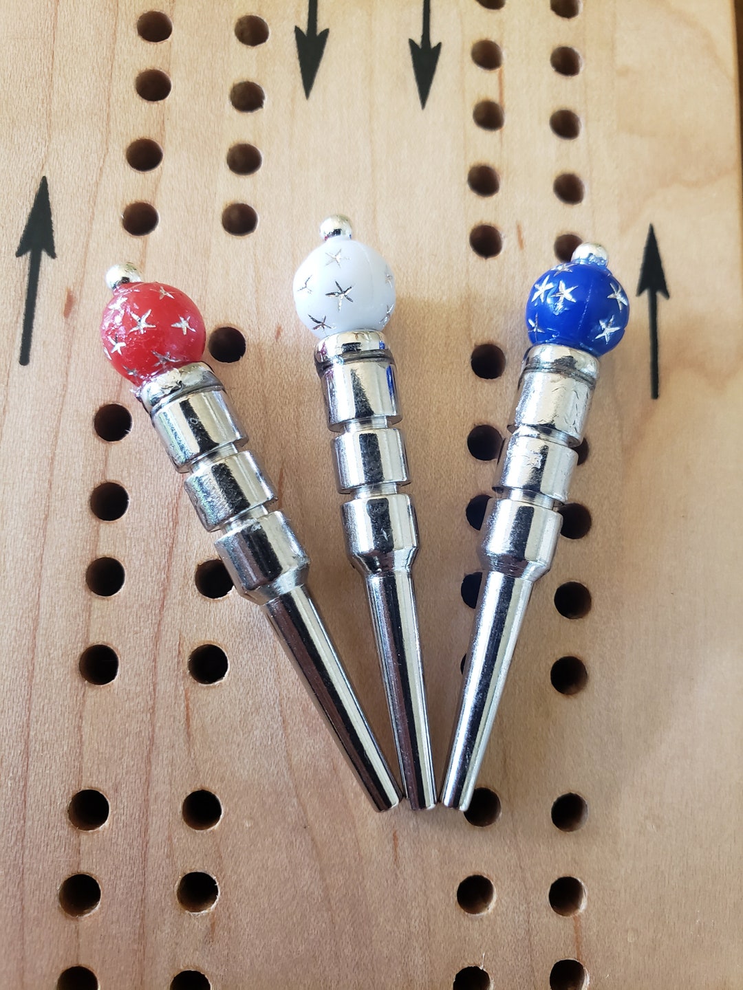 Trio of Red, White & Blue Cribbage Pegs - Etsy