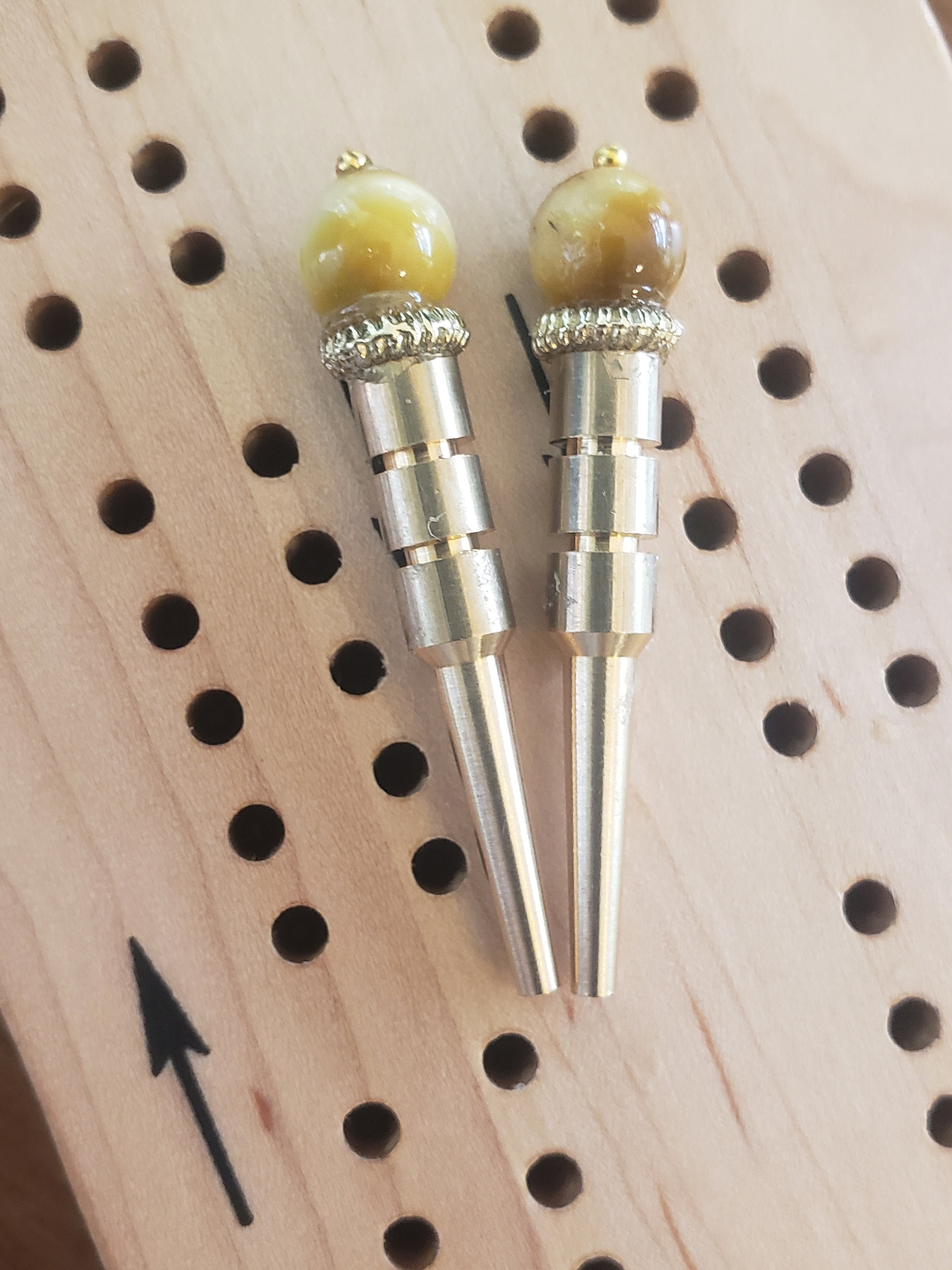Golden Tiger Eye Bead Cribbage Pegs - Etsy