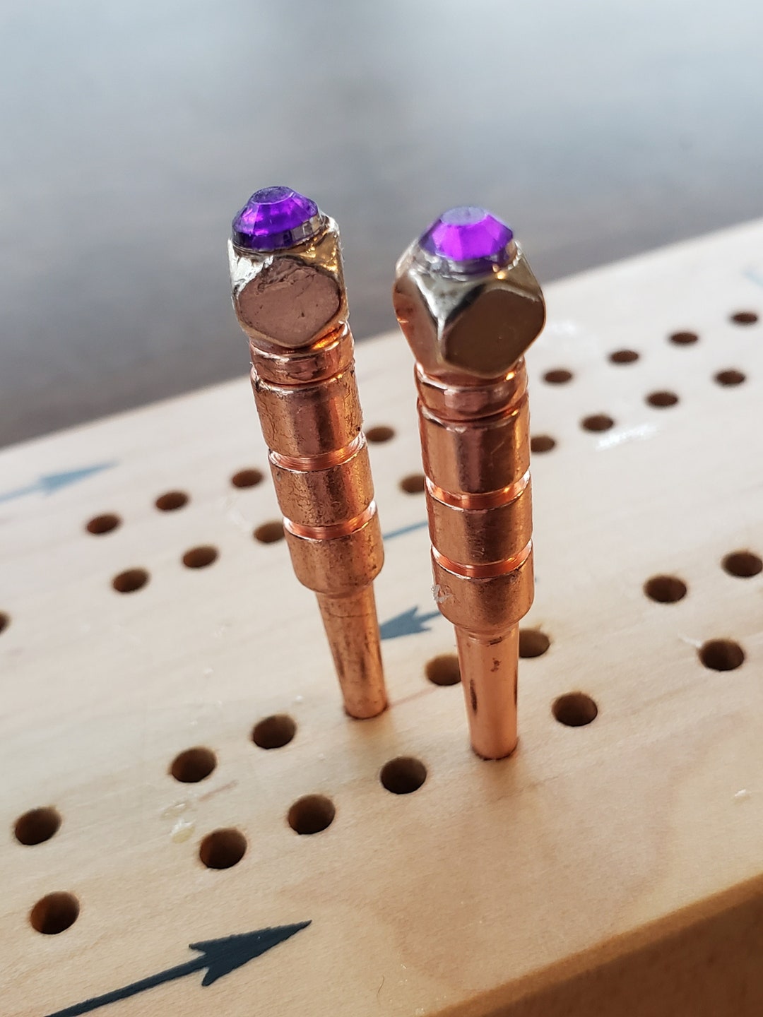 Purple and Rose Gold Cribbage Pegs - Etsy