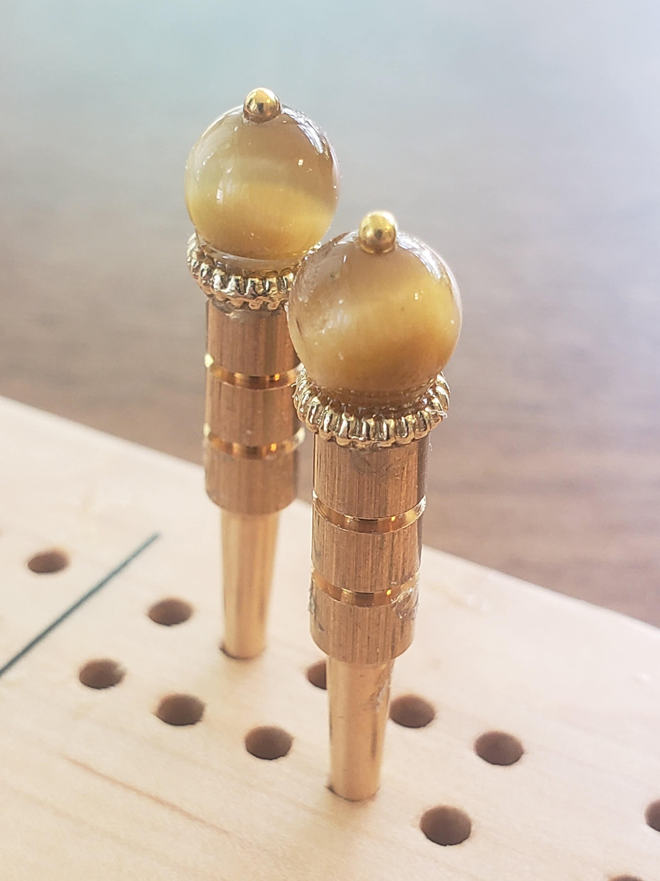 Golden Tiger Eye Bead Cribbage Pegs - Etsy