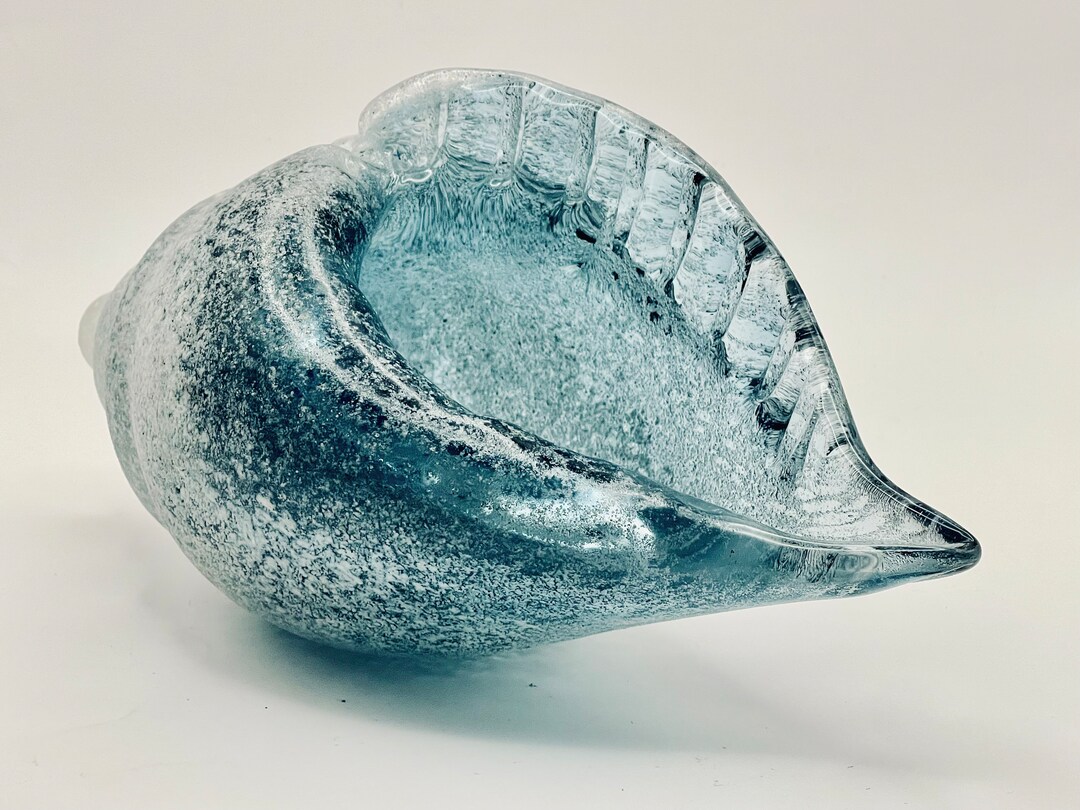 Handblown Blue Glass Sea Shell Figurine - Etsy