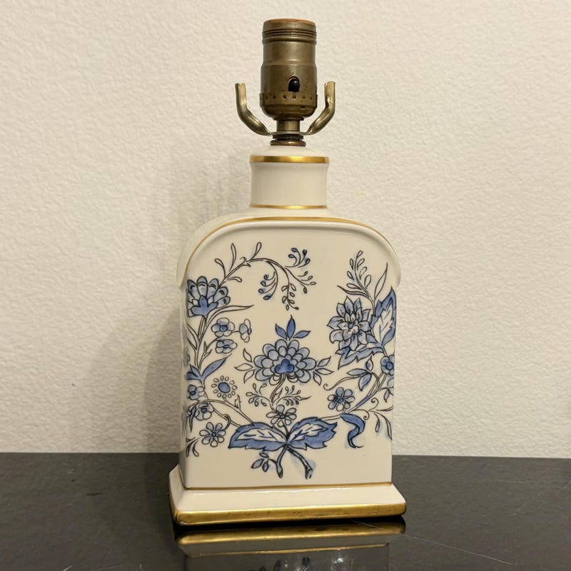 Blue and White Lamp - Etsy