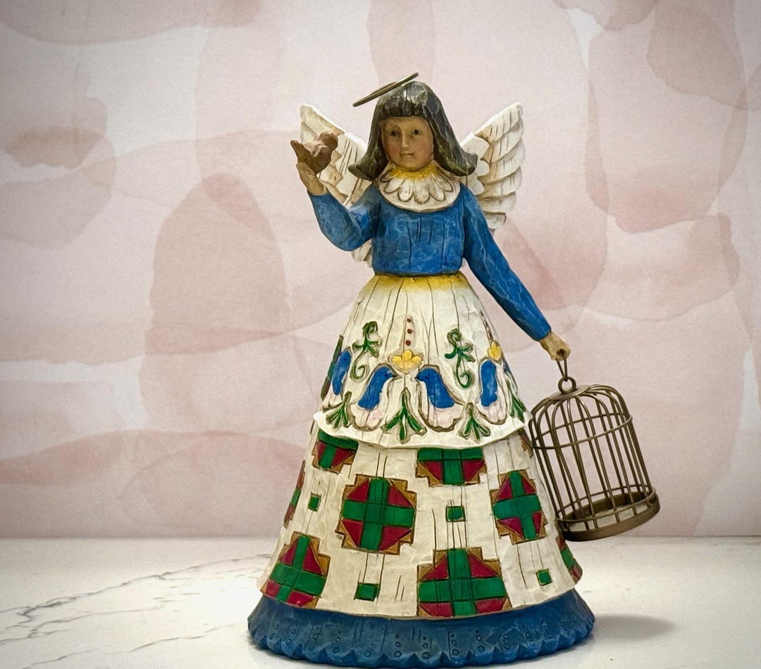 Vintage 2002 Jim Shore Heartwood Creek Angel With Bird Cage - Etsy