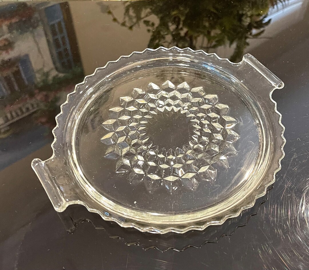 Vintage Serving Dish Glass Cube Pattern Depression Era With Handles - Etsy