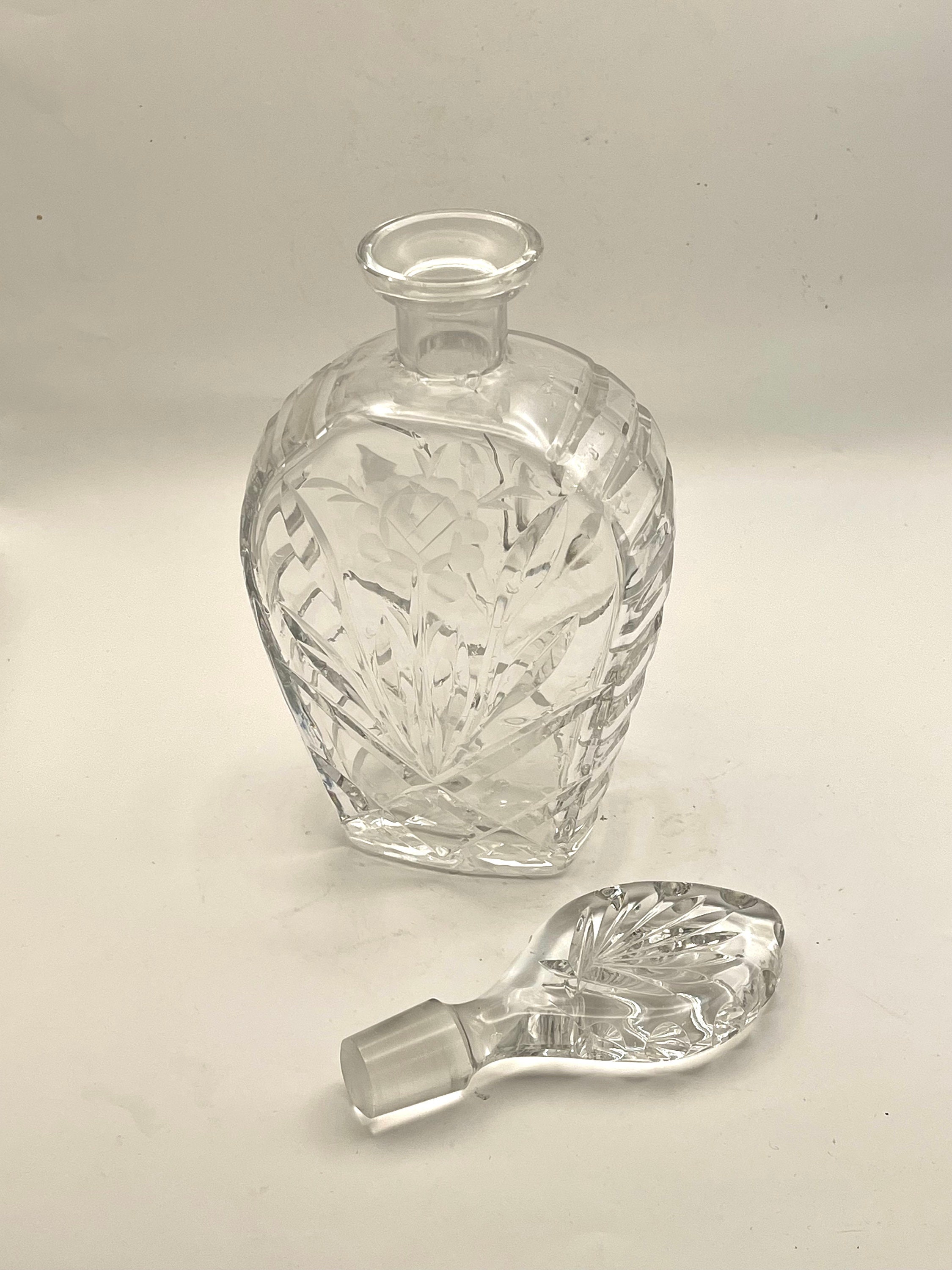 Vintage Crystal Decanter Set: Pinwheel Barware - Etsy