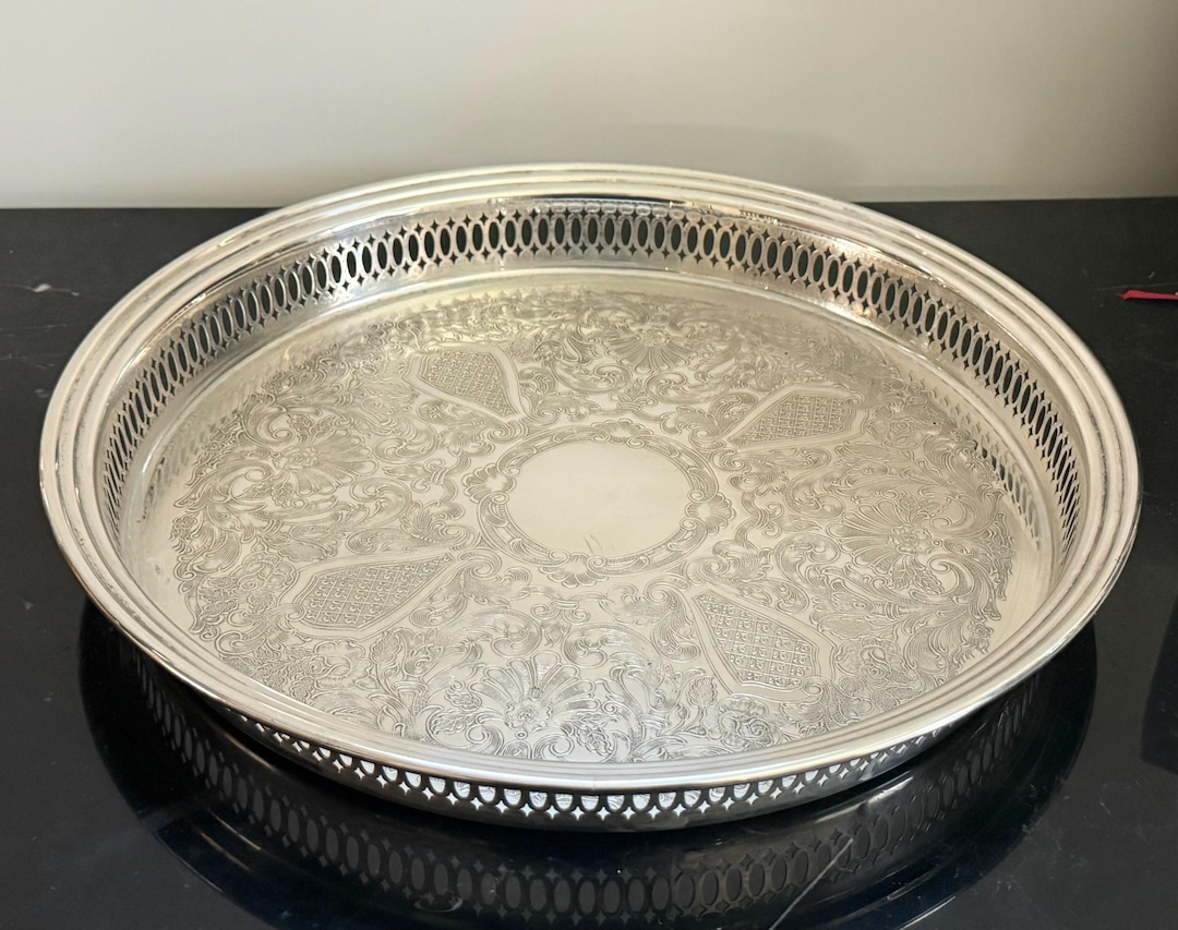 Kent Silversmiths Silverplated Tray ~ Approx. 12"d - Etsy