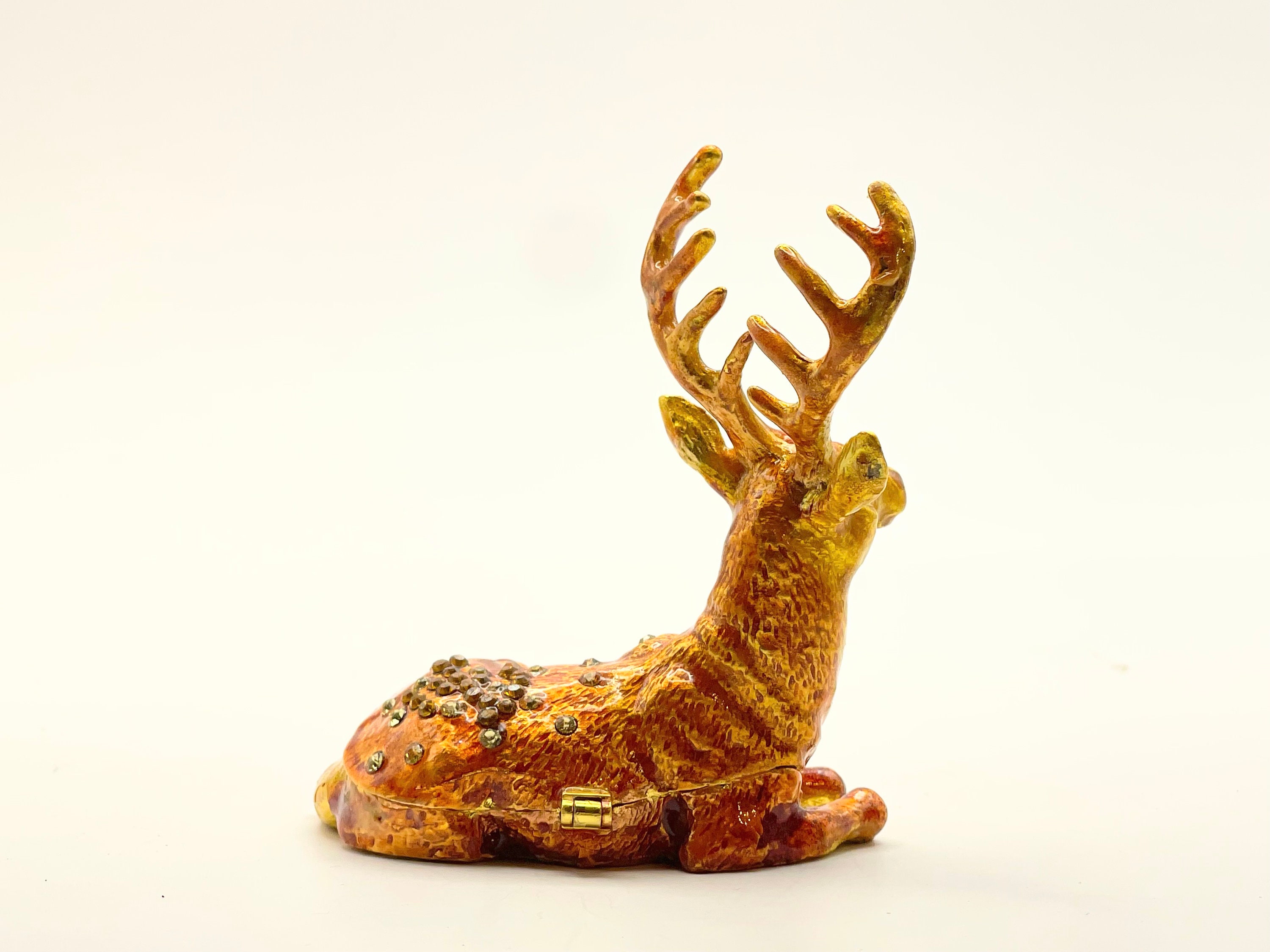 Bejeweled Deer Enamel Trinket Box - Etsy