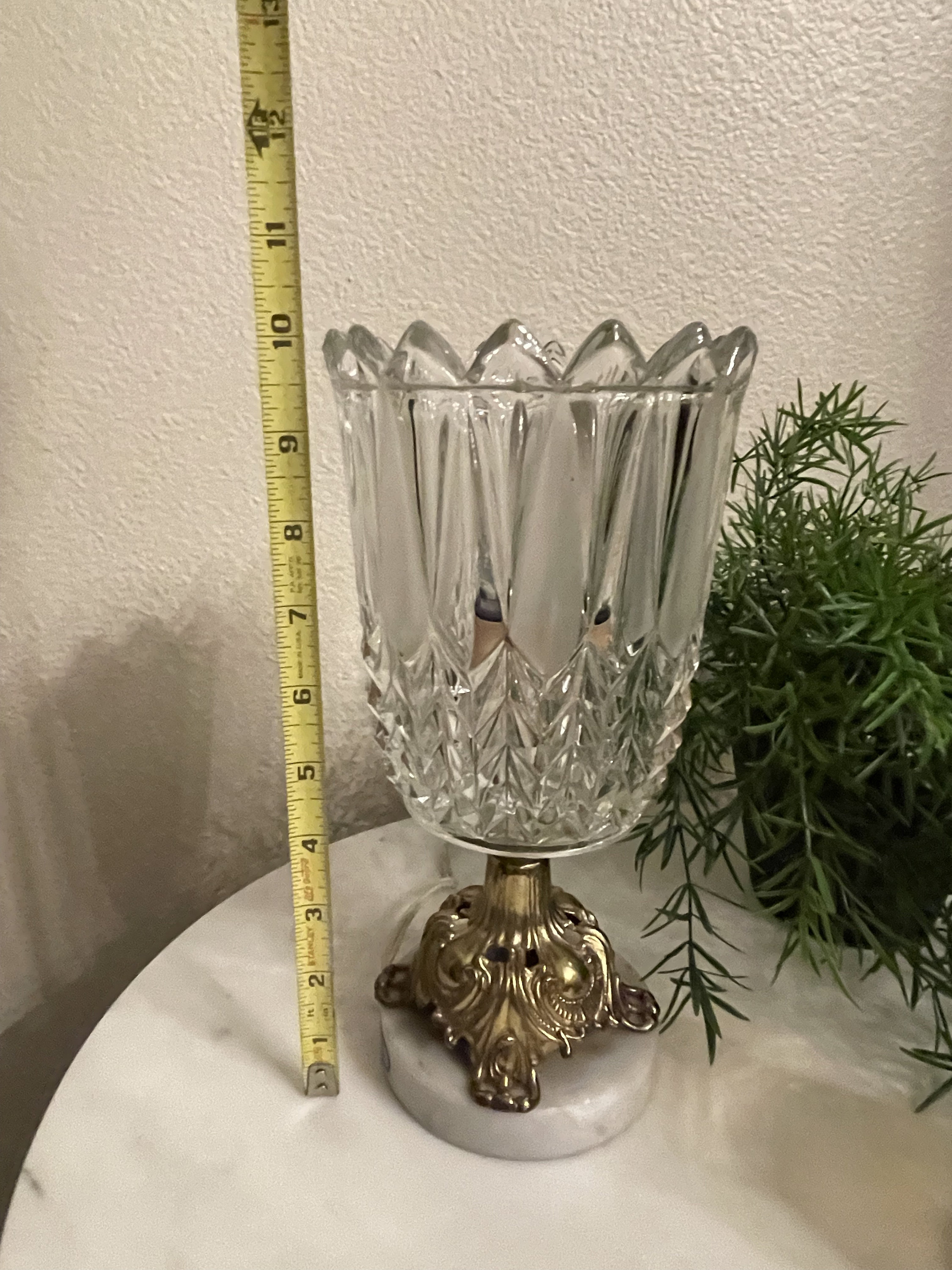 Rare Vintage Victorian Glass Uplight Lamp Crystal and - Etsy