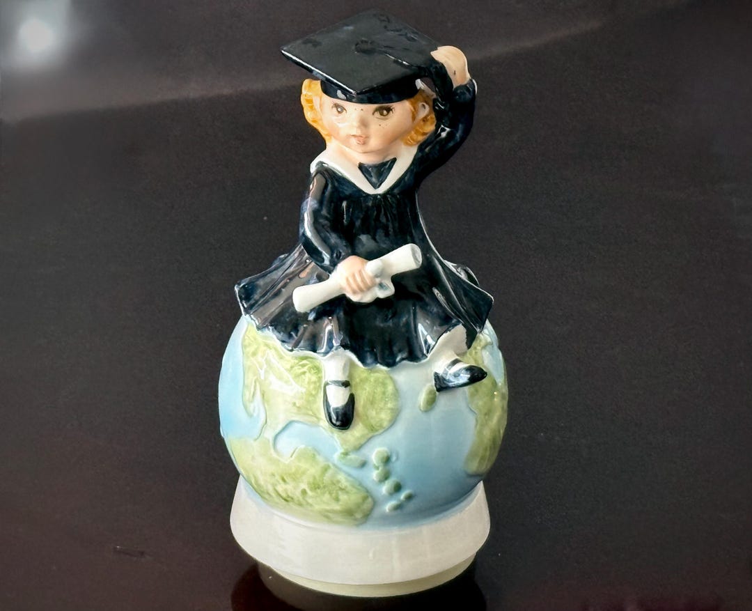Rare Find ~vintage Schmidt Graduation Girl Music Box - Plays "tomorrow ...