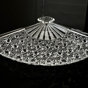 Fenton Fan Shaped Serving Plate ~ Starburst Daisy Bubble Motif ...