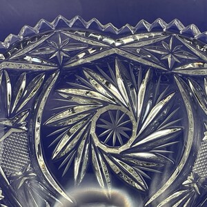 Footed Pinwheel Star Pattern Lead Crystal Bowl - Etsy