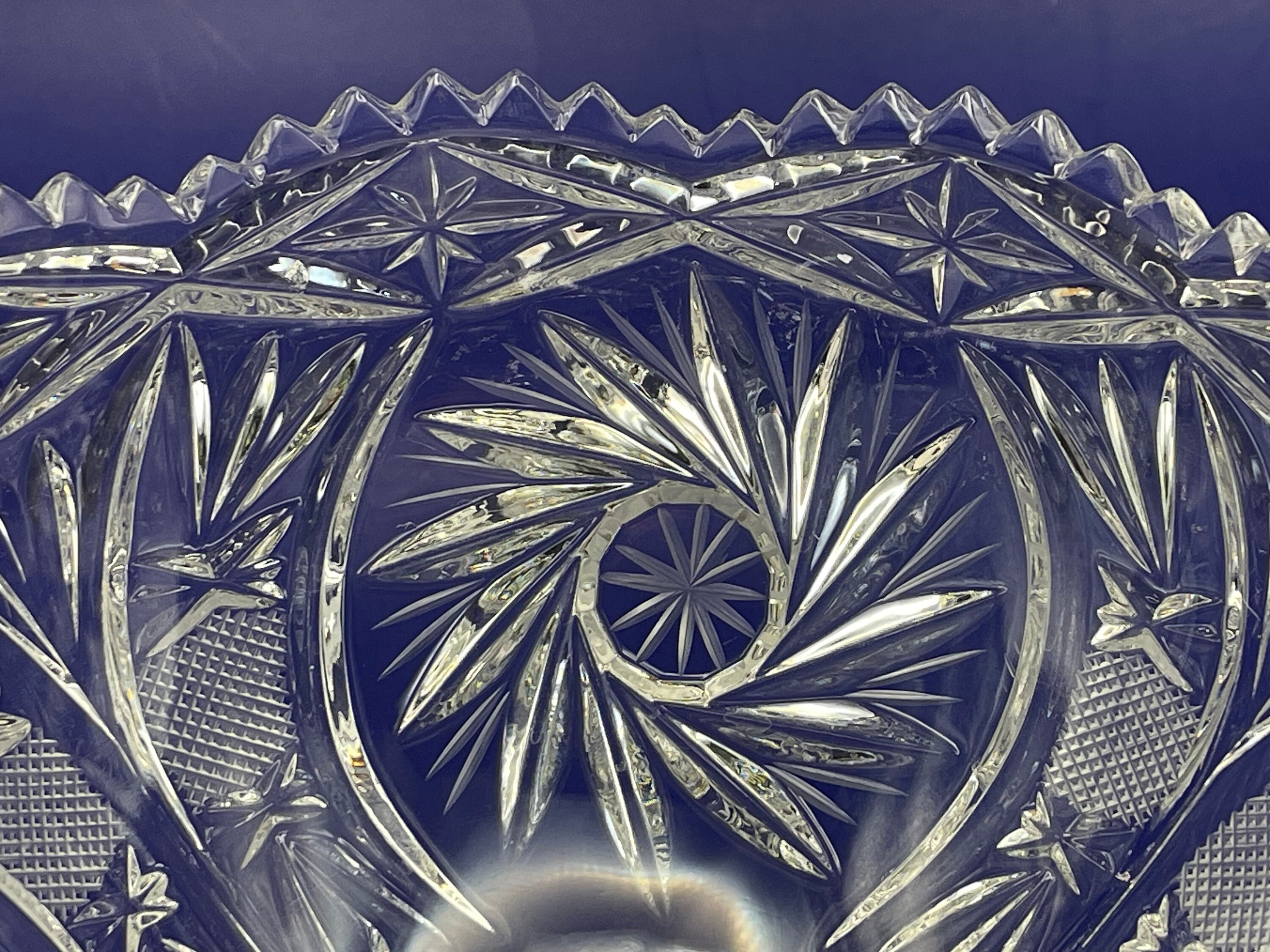 Footed Pinwheel Star Pattern Lead Crystal Bowl - Etsy