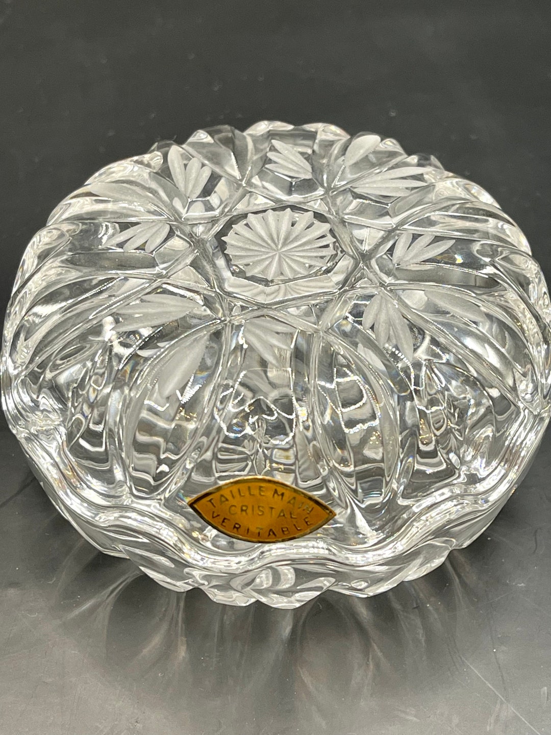 Stunning Vintage Jewelry Case With Lid Taille Main Cristal Veritable ...