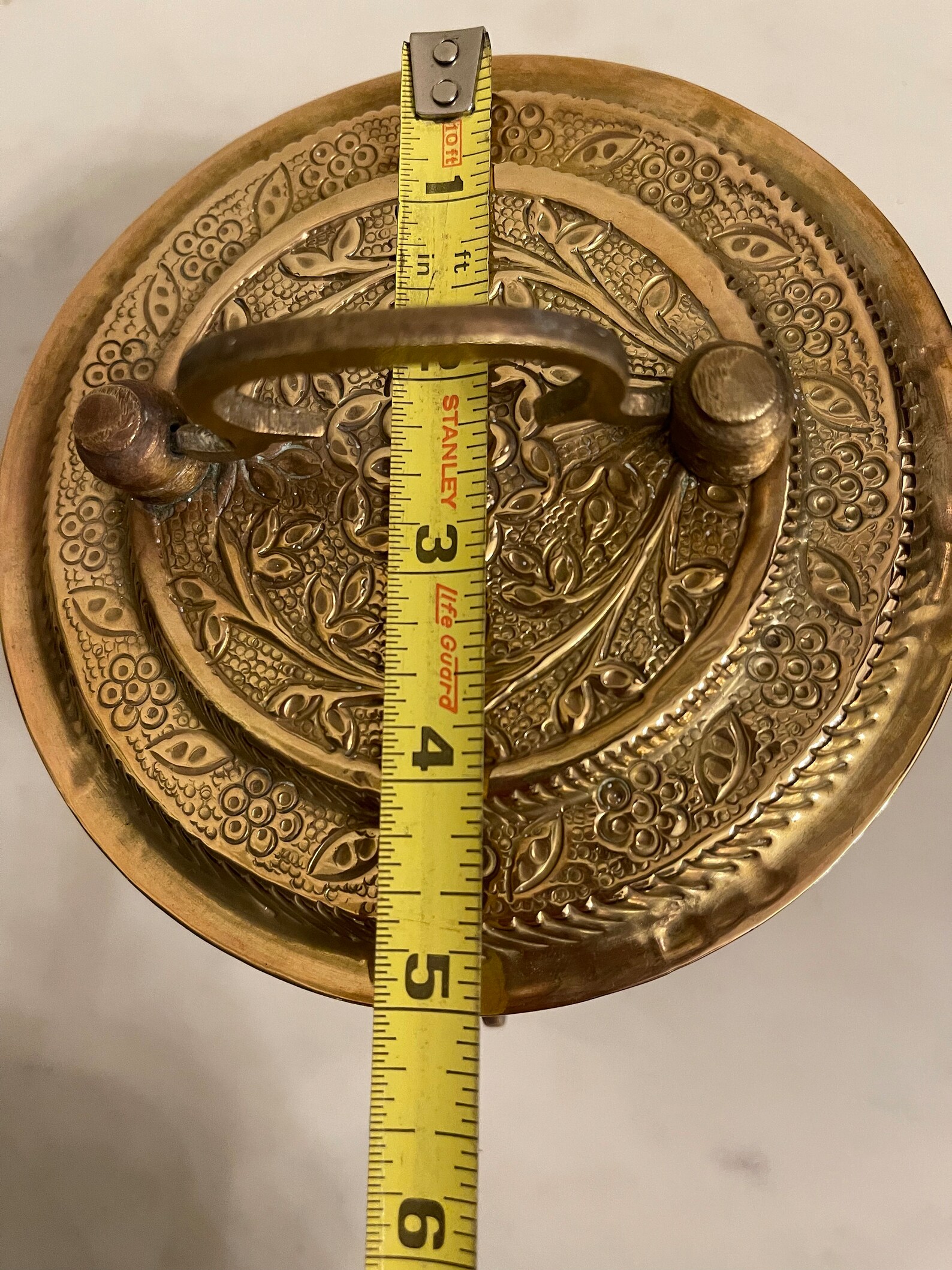 Hand Forged Engraved Solid Brass Jewelry Box With Handle & Clasp 5 - Etsy