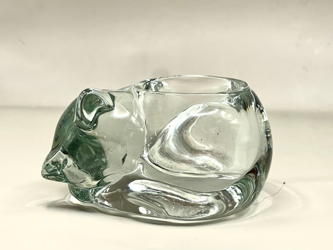 Vintage Indiana Glass Cat Paperweight - Etsy