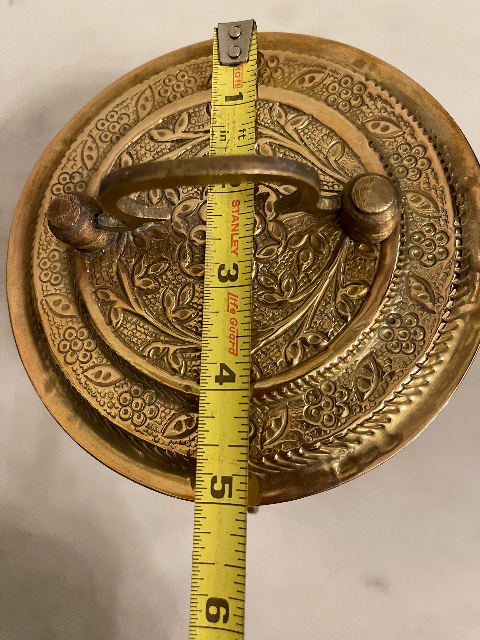 Hand Forged Engraved Solid Brass Jewelry Box With Handle & Clasp 5 - Etsy