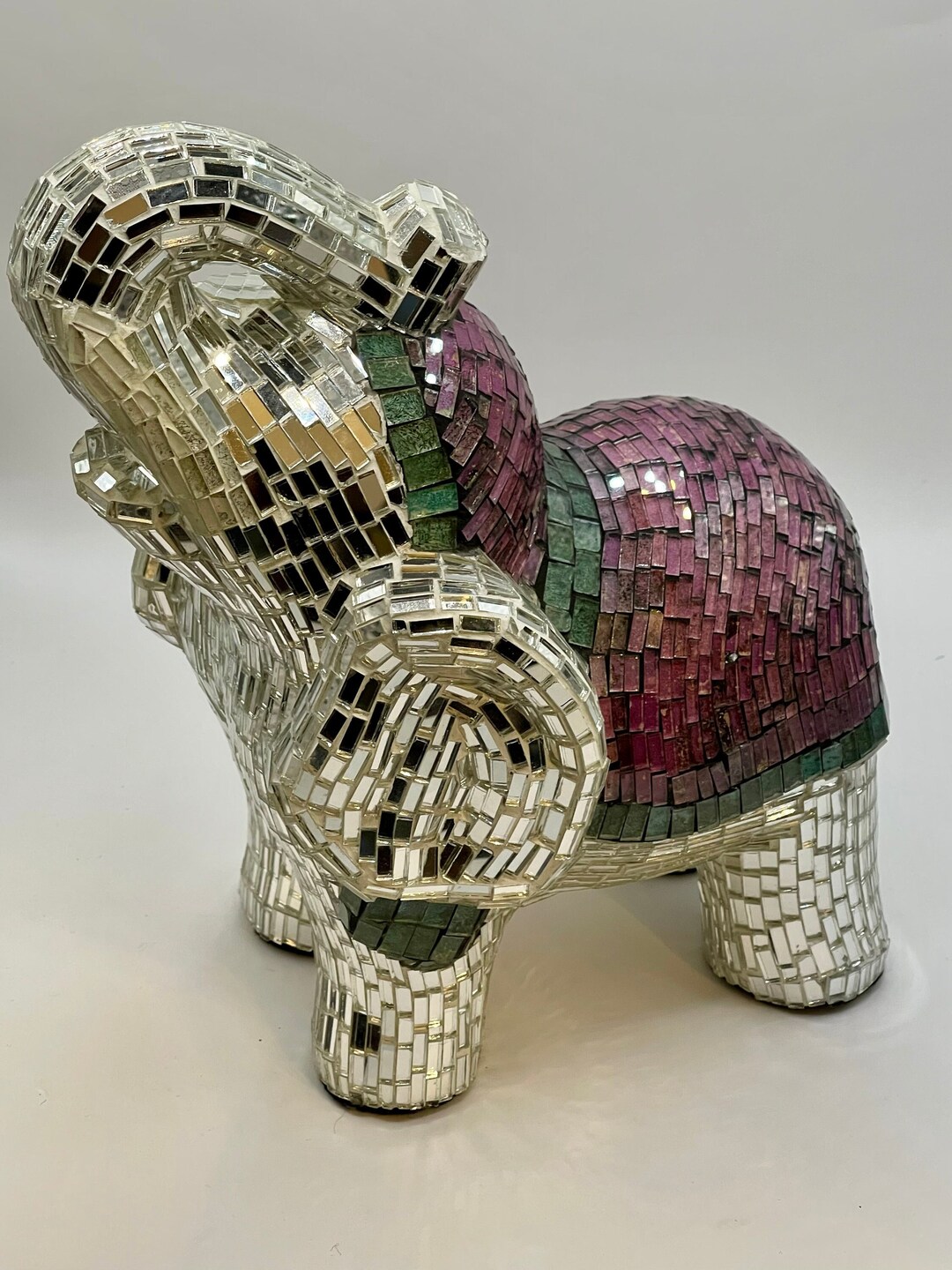 Mirrored Mosaic Elephant Statue - Etsy