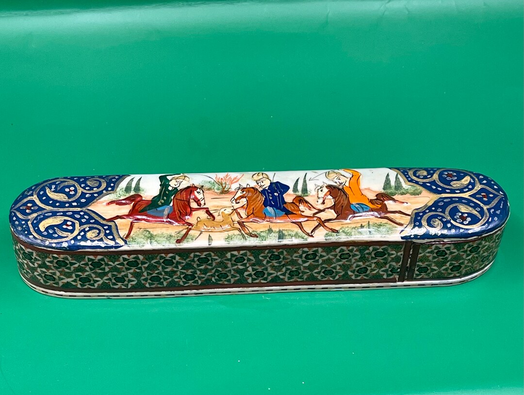 Stunning Wood Engraved Pen Case Fine Detailed Pen Case Handcrafted ...