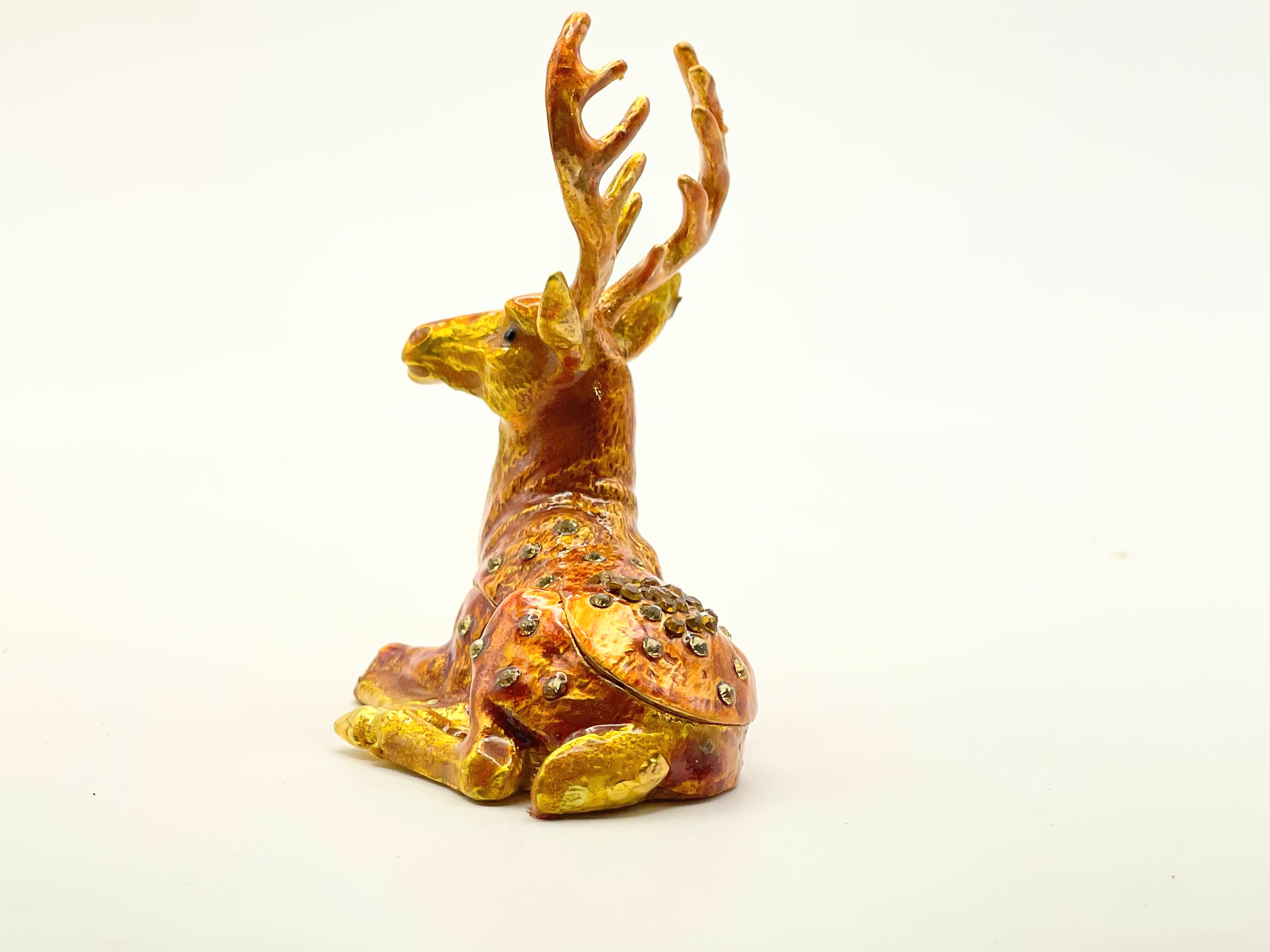 Bejeweled Deer Enamel Trinket Box - Etsy