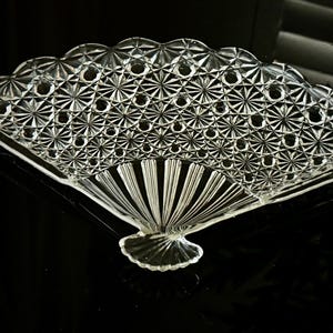 Fenton Fan Shaped Serving Plate ~ Starburst Daisy Bubble Motif ...