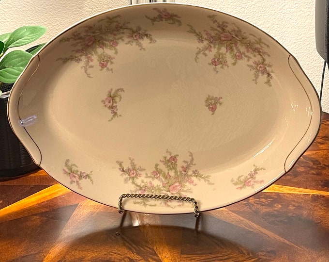Vintage Warwick June Bride Oval Platter ~ Smooth Lines Cascade Roses ...