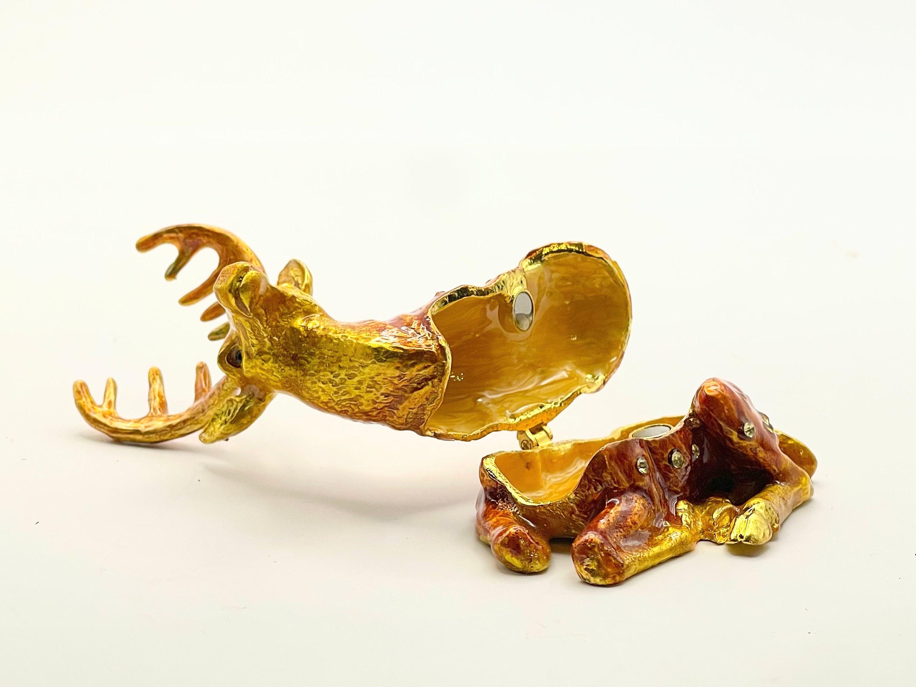 Bejeweled Deer Enamel Trinket Box - Etsy