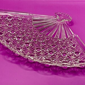 Fenton Fan Shaped Serving Plate ~ Starburst Daisy Bubble Motif ...